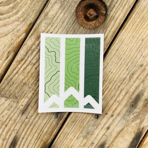 Retro Mountain Topographic Decal - Etsy