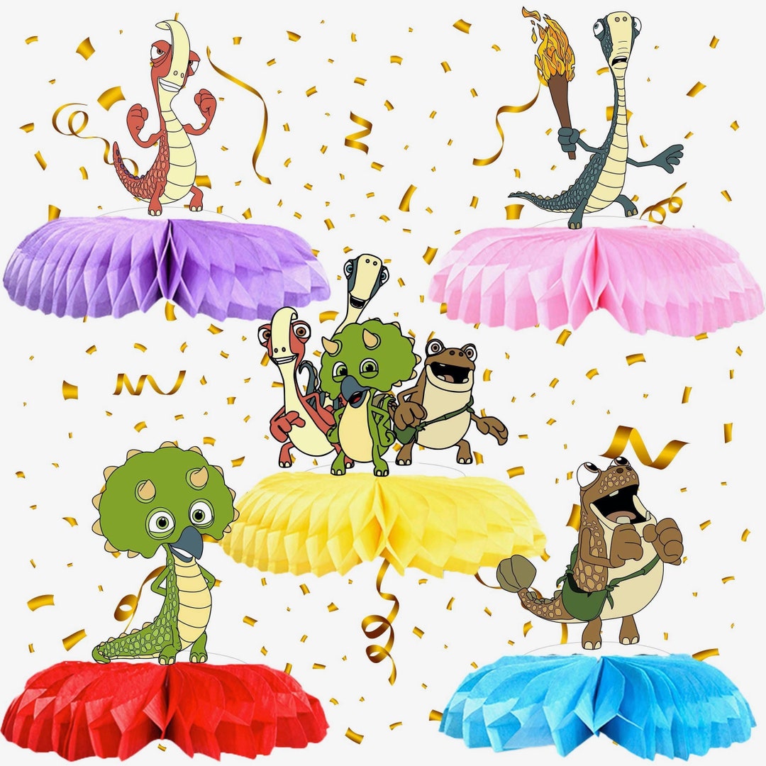 5 Pcs Cartoon Dinosaurs Party Honeycomb Centerpieces Birthday ...