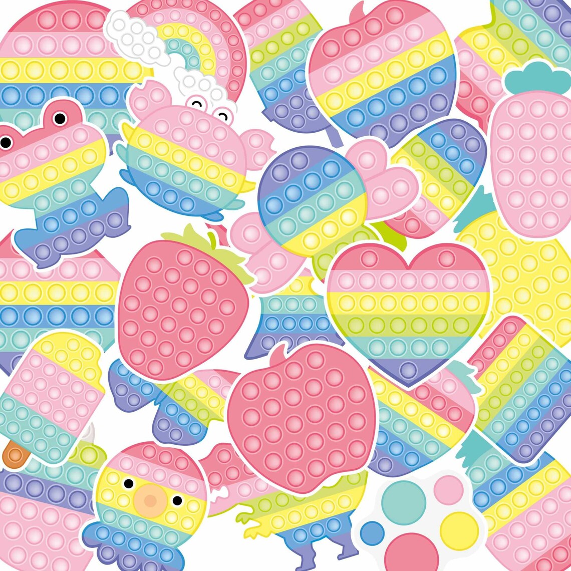 25 PCS Pop-it Stickers Fid-get Toy Stickers Pop-it - Etsy
