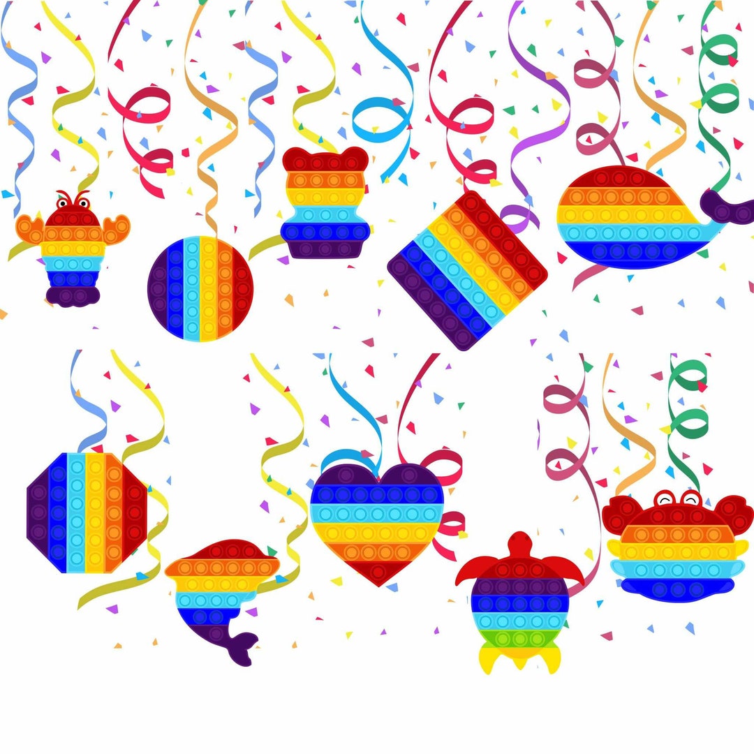 10 Pcs Pop-it Party Hanging Swirls Cute Ceiling Streamers - Etsy