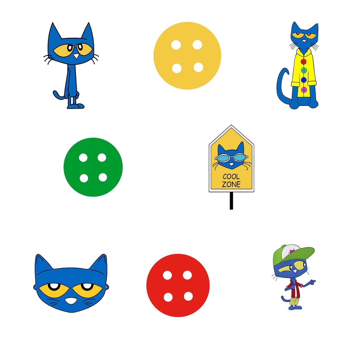 8 Pcs Pete-the-cat Balloon Stickers for Birthday Decorations - Etsy