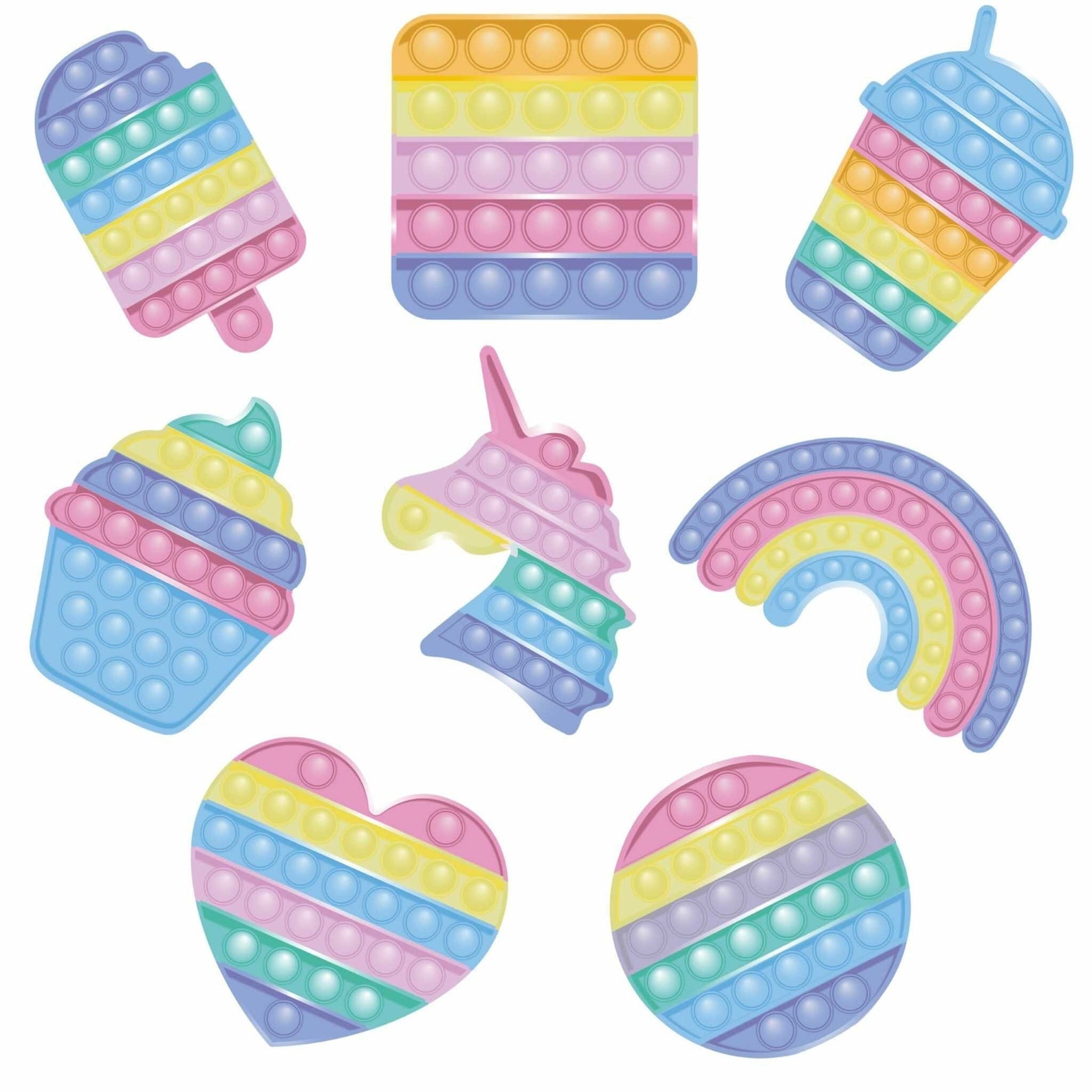 8 PCS Pop-it Stickers Fid-get Toy Stickers Pop-it Birthday - Etsy