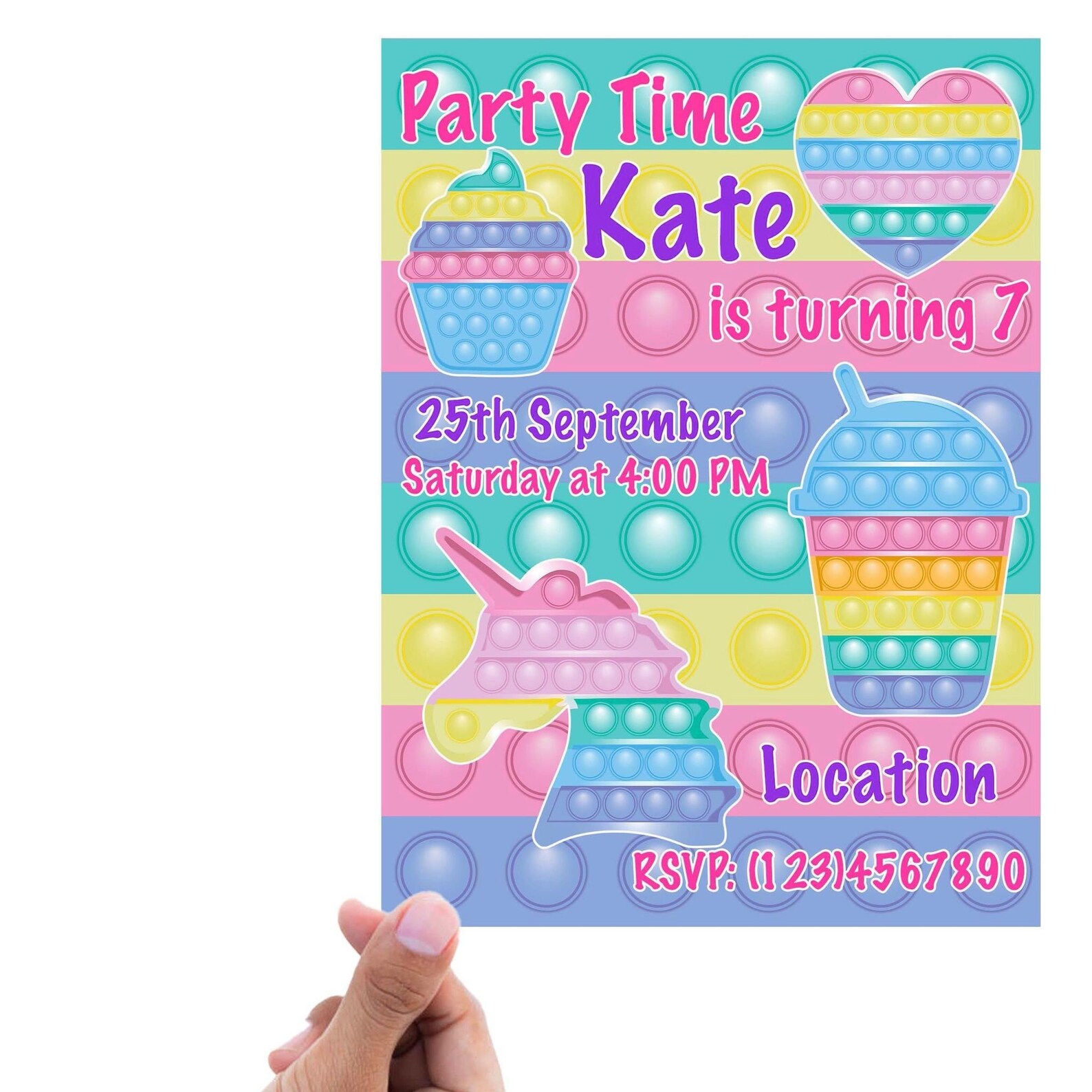 10 pcs Pop it Birthday Invitation cards. Pop it Birthday Party | Etsy