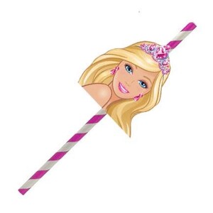 10 Pcs Bar-bie Doll Straws Bar-bie Straws Princess Birthday Decorations ...