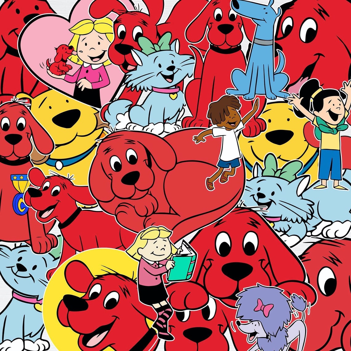 The Red Big Dog Stickers for Kids 25 PCS Vinyl Decals Red - Etsy