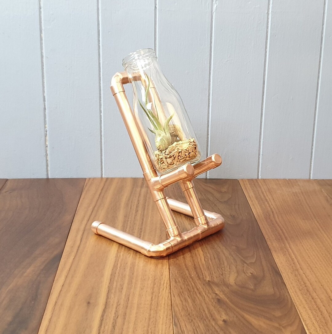 Copper Pipe Stand With Glass Bottle Terrarium - Etsy