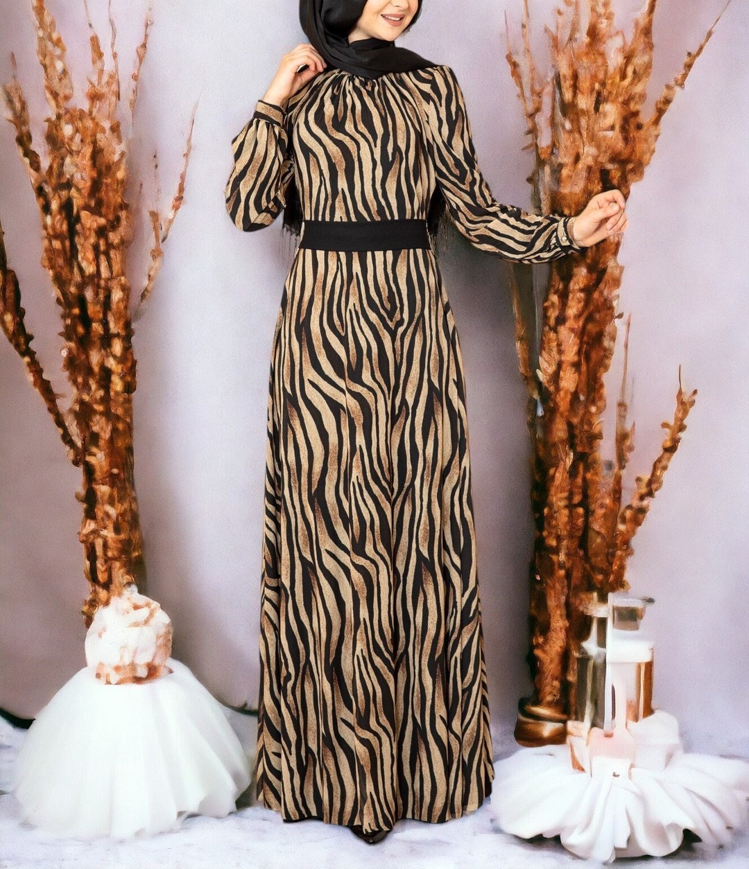 Muslim Jilbab Tulle Dress / Abaya / Women Dress / Hijab Party Wear ...