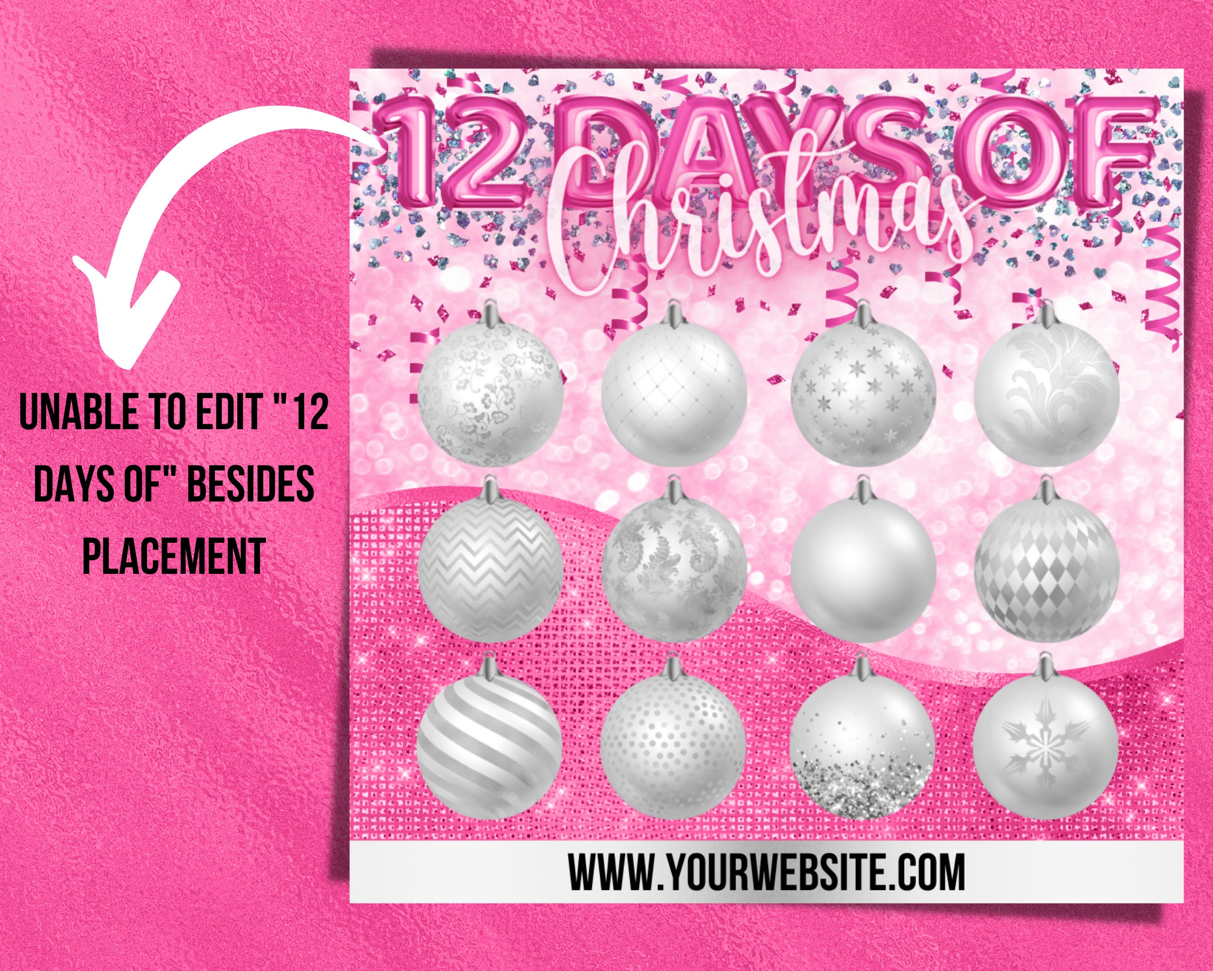 DIY 12 Days of Christmas Social Media Flyer Canva Template L Holiday ...