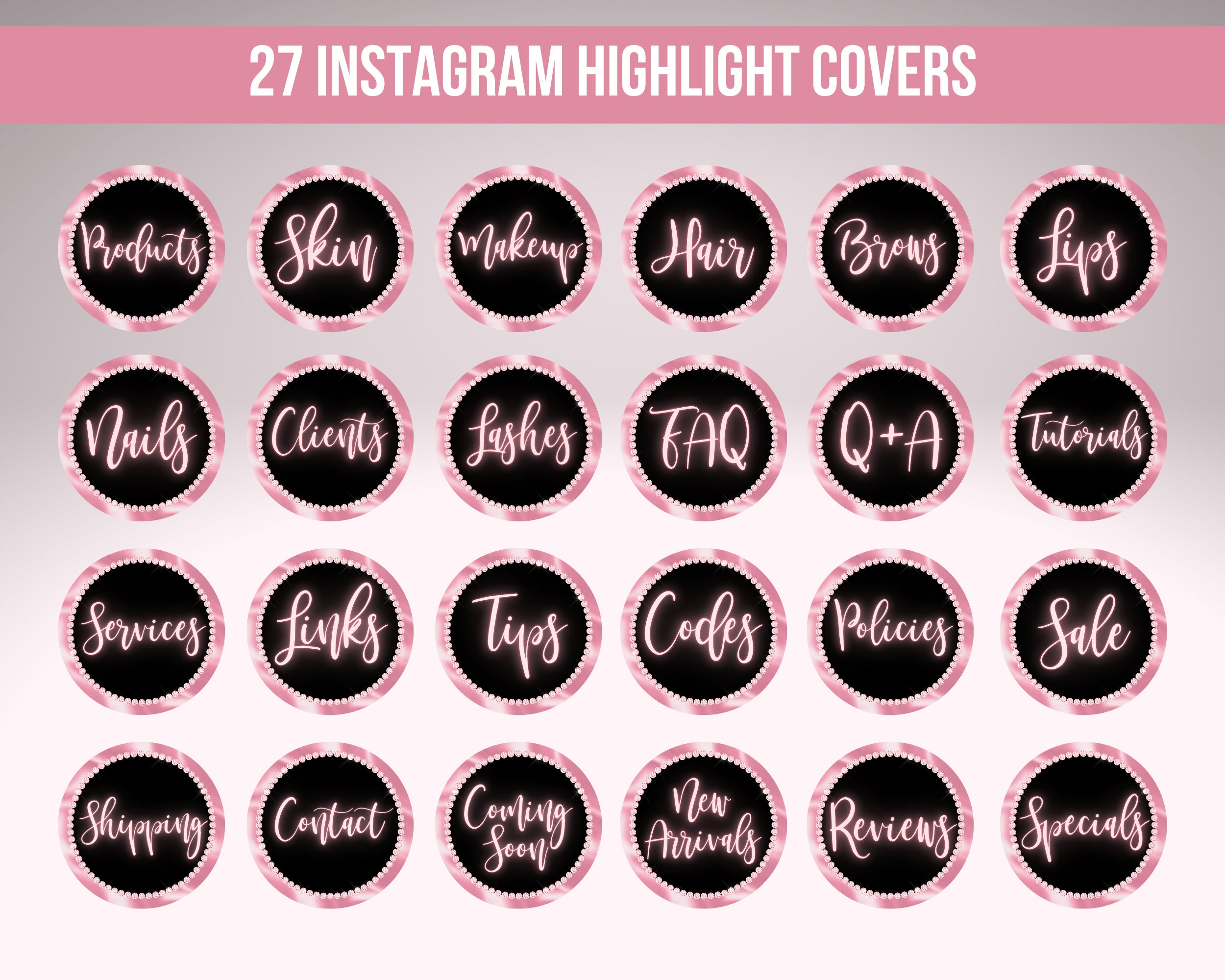 27 DIY Luxurious Pink Diamonds and Silk Instagram Highlight Covers L ...