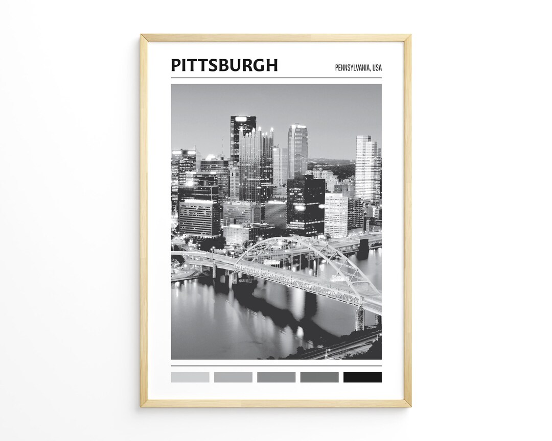 Pittsburgh Modern Aesthetic Poster, Pennsylvania Travel Scenic Print ...