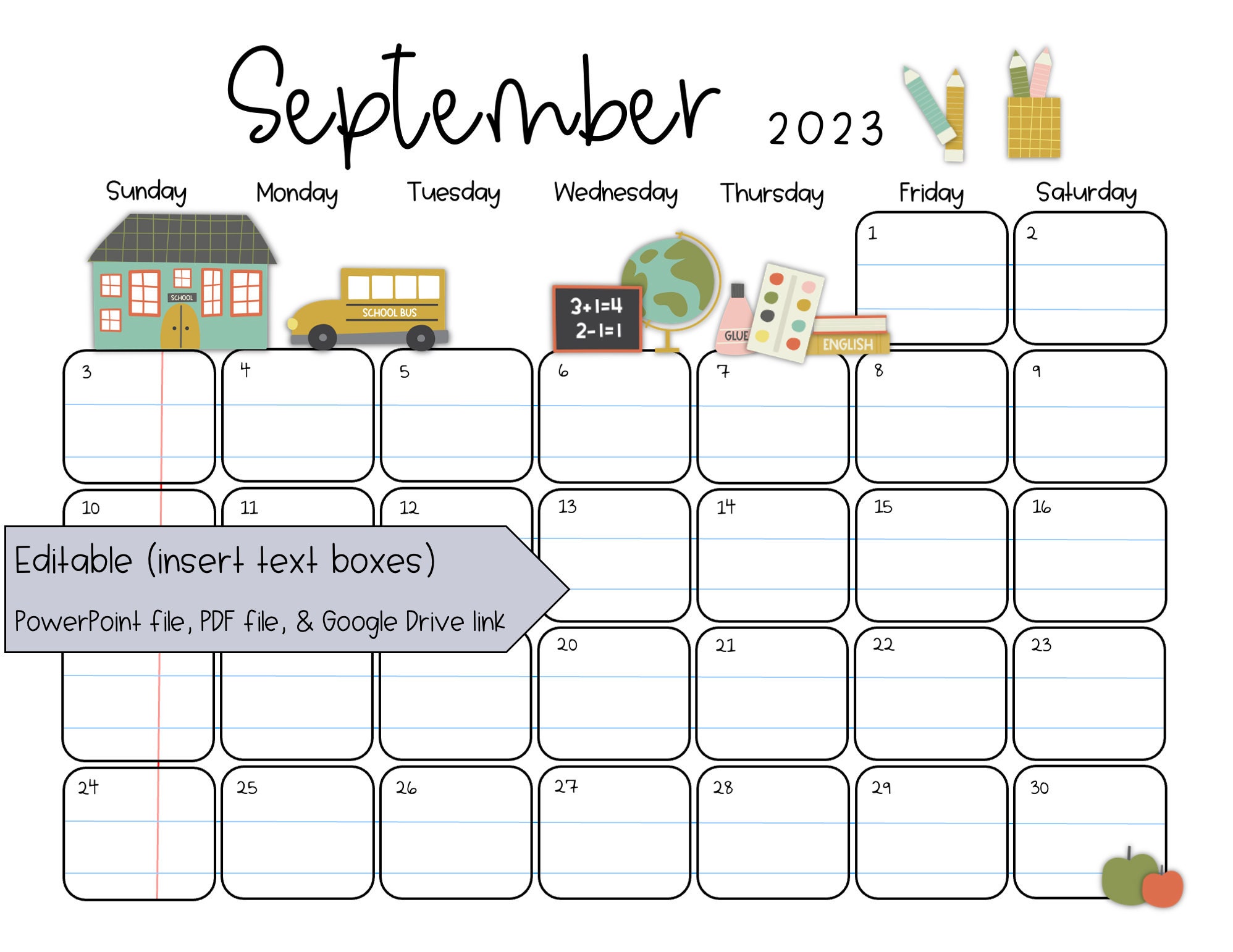 September Calendar Themes