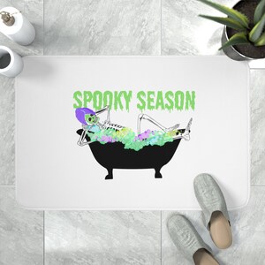 Spooky Season Skeleton Spa Memory Foam Bath Mat Halloween Comfort ...