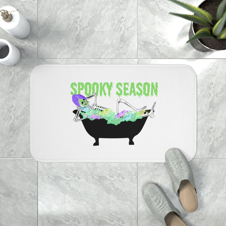 Spooky Season Skeleton Spa Memory Foam Bath Mat Halloween Comfort ...