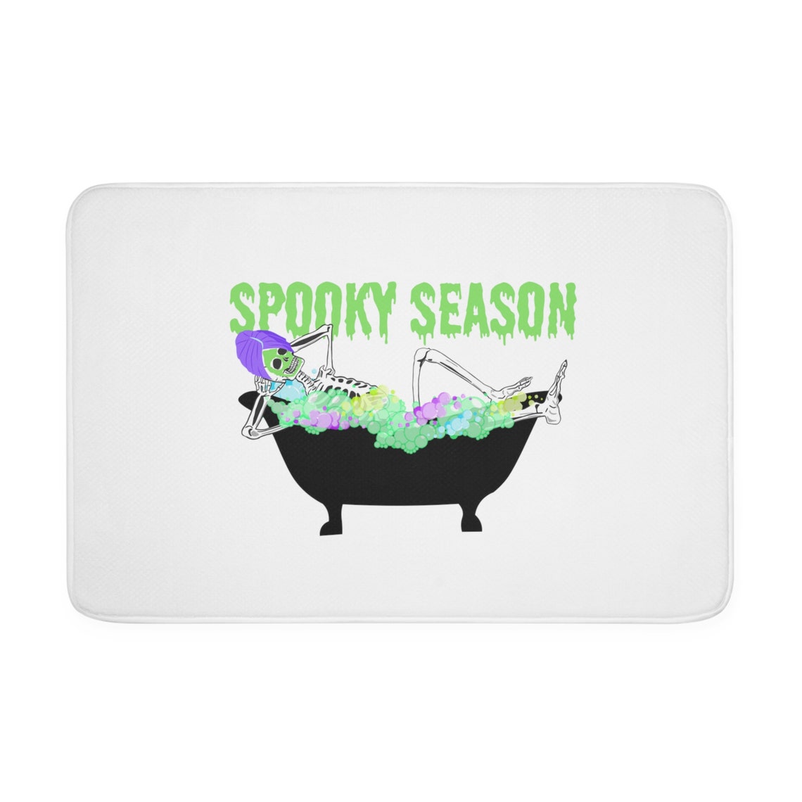 Spooky Season Skeleton Spa Memory Foam Bath Mat Halloween Comfort ...