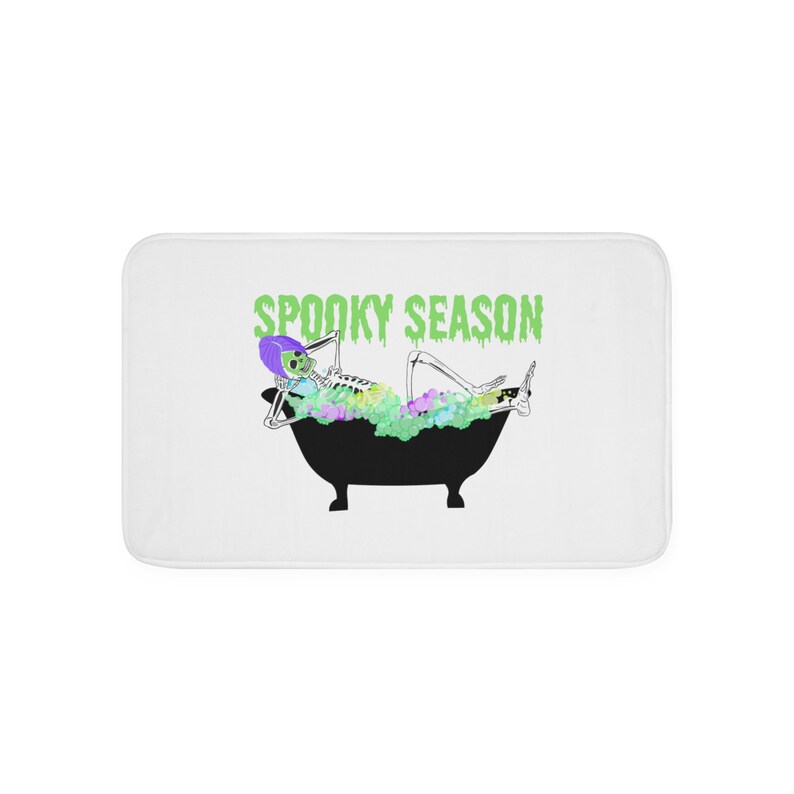 Spooky Season Skeleton Spa Memory Foam Bath Mat Halloween Comfort ...