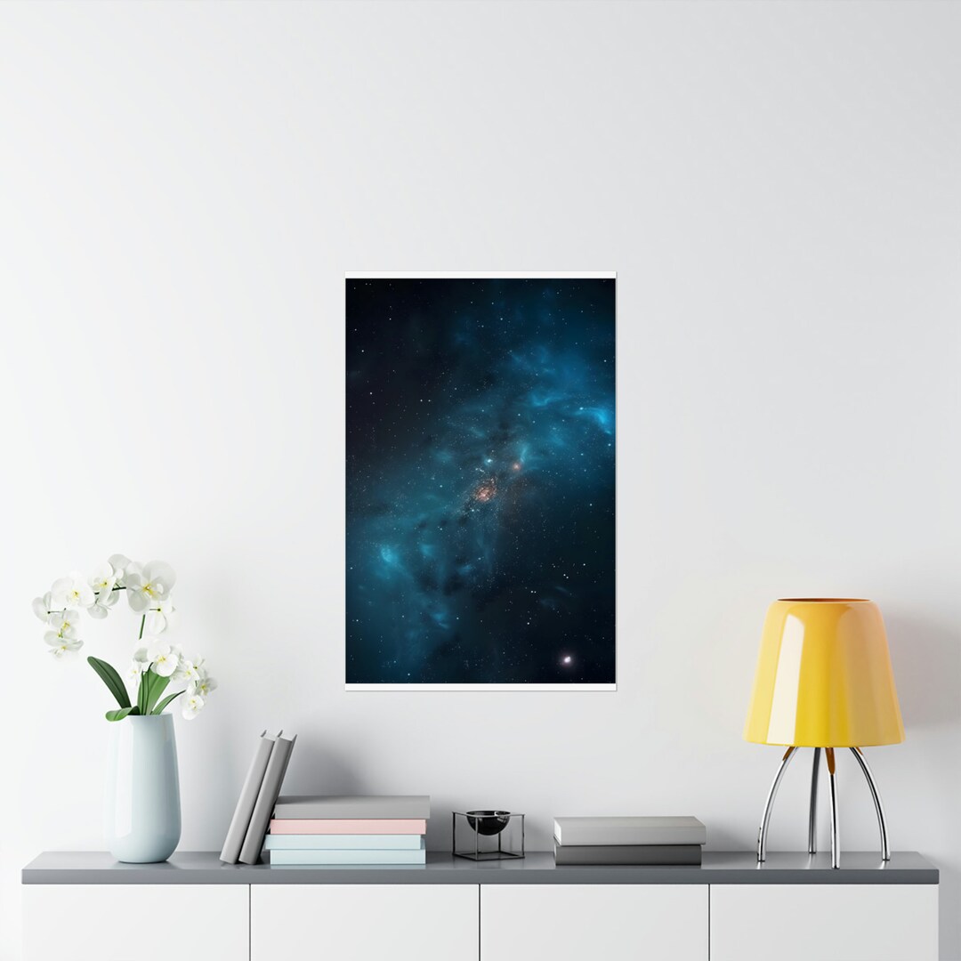 Celestial Night Sky Poster Enchanting Cosmos Art Galaxy & - Etsy