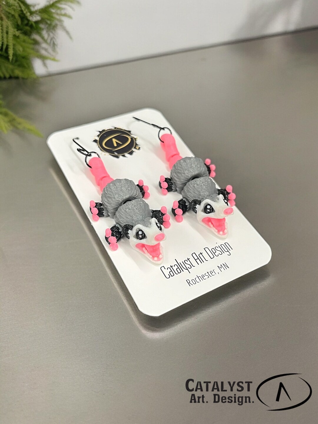 3d Printed Earrings, Mini Opossum Earrings, 3D Printed in Full Color ...