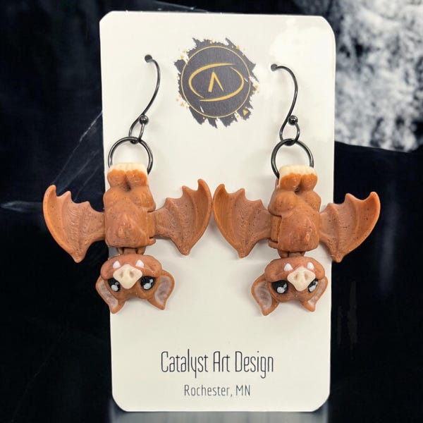 3d Printed Bat Earrings - Etsy