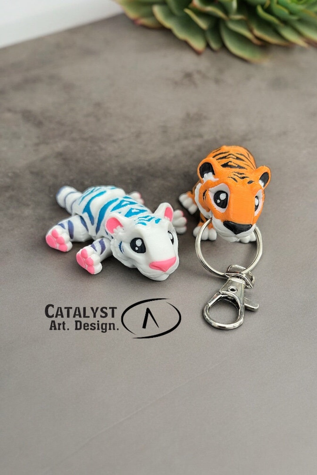 Mini Tiger Articulated Figure or Keychain Option, 3D Printed in Full ...