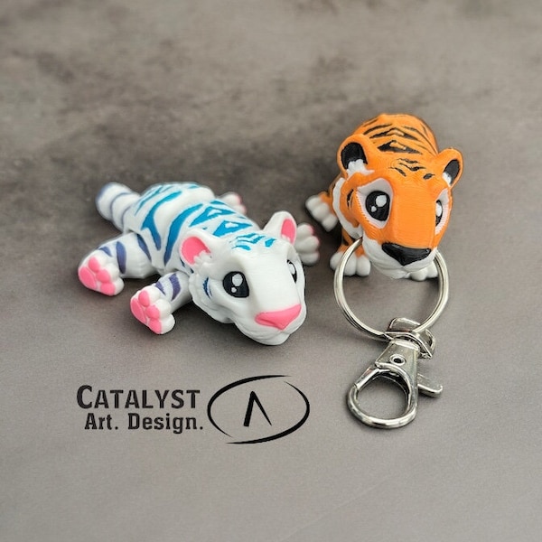 3d Printed Tiger Keychain - Etsy