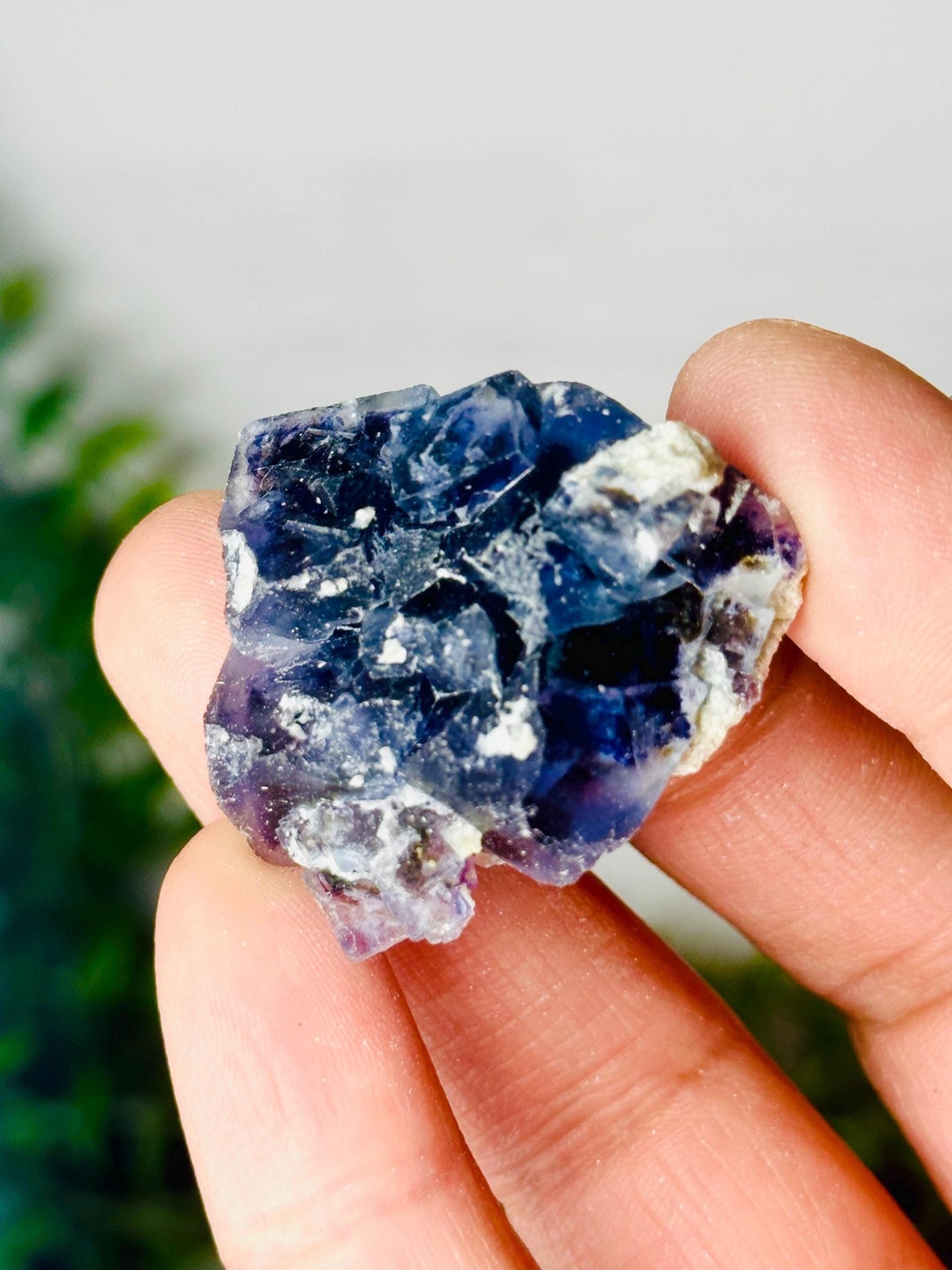 Cubical Blueberry Fluorite Specimen, RARE Blue Fluorite Mini Specimen ...