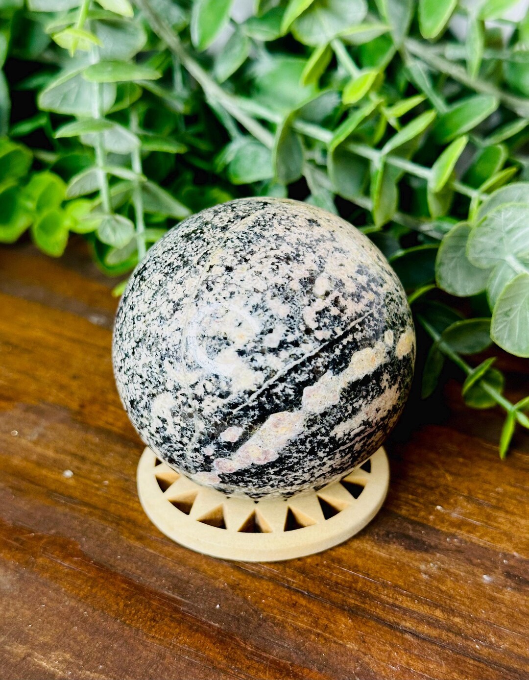 Pink Snowflake Obsidian Sphere, Snowflake Obsidian Crystal, Obsidian ...