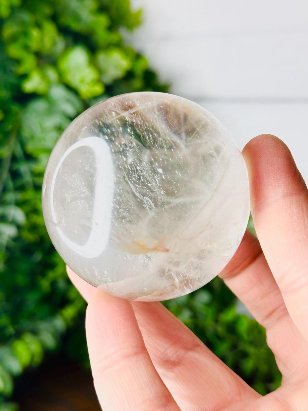 Clear Quartz Sphere, Ultra Clear Crystal Sphere With Rainbow Inclusions ...
