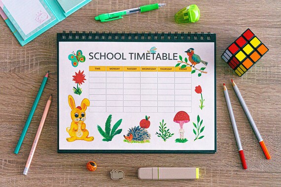 Printable Kids School Timetable Homeschooling Timetable | Etsy