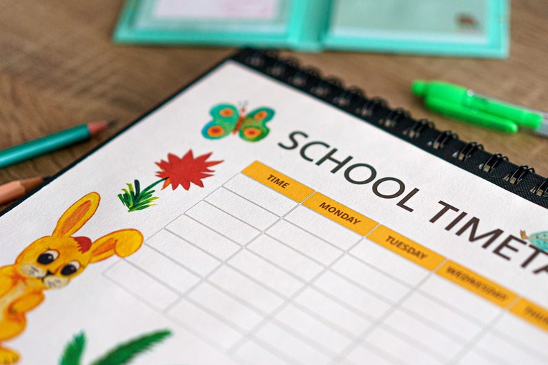 Printable Kids School Timetable, Homeschooling Timetable, Weekly ...