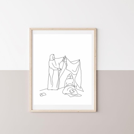 Christ Ministers Simple Modern Picture of Christ Line Drawing - Etsy