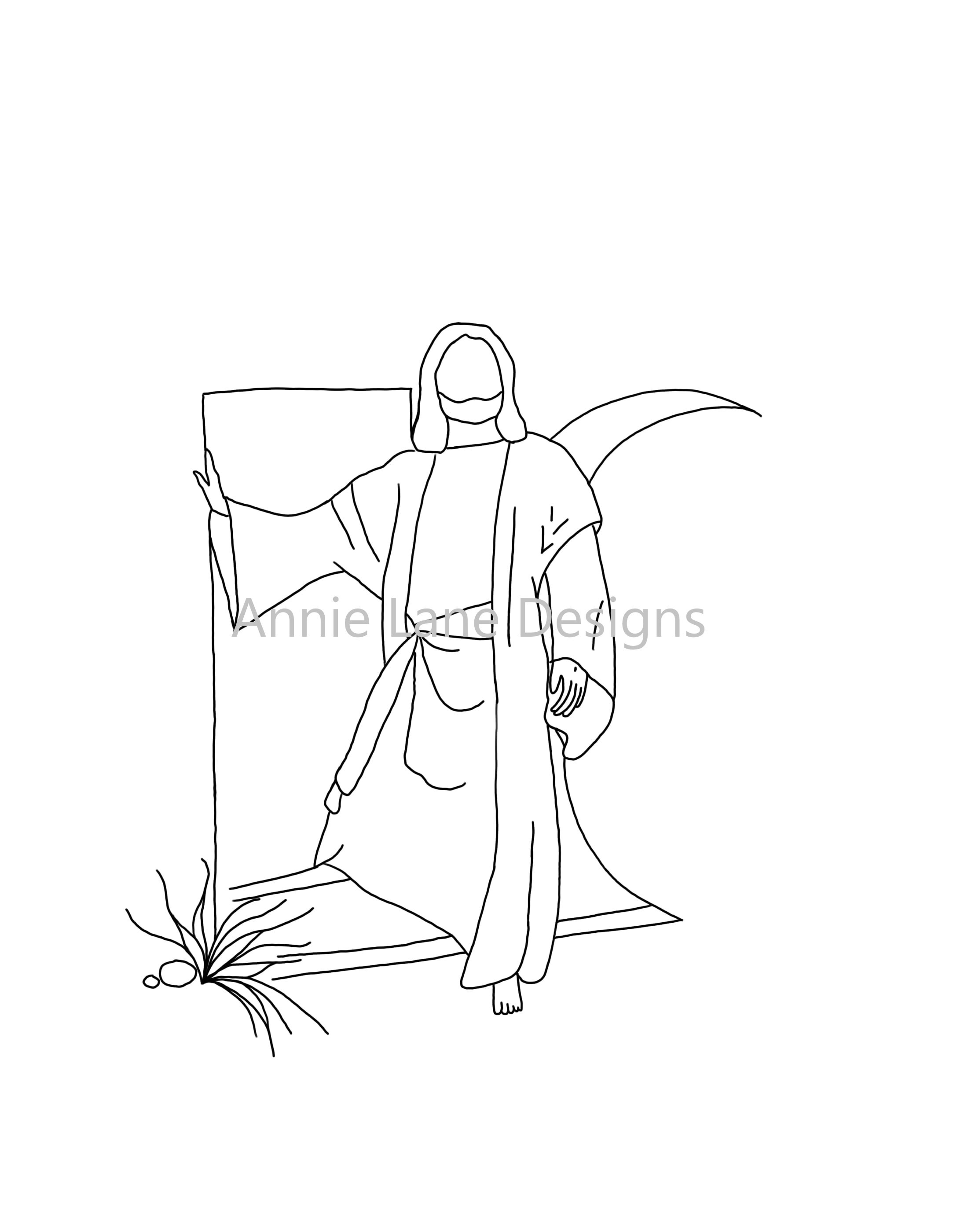 Set of 9 Life of Christ Simple Modern Pictures of Christ Line Drawings ...