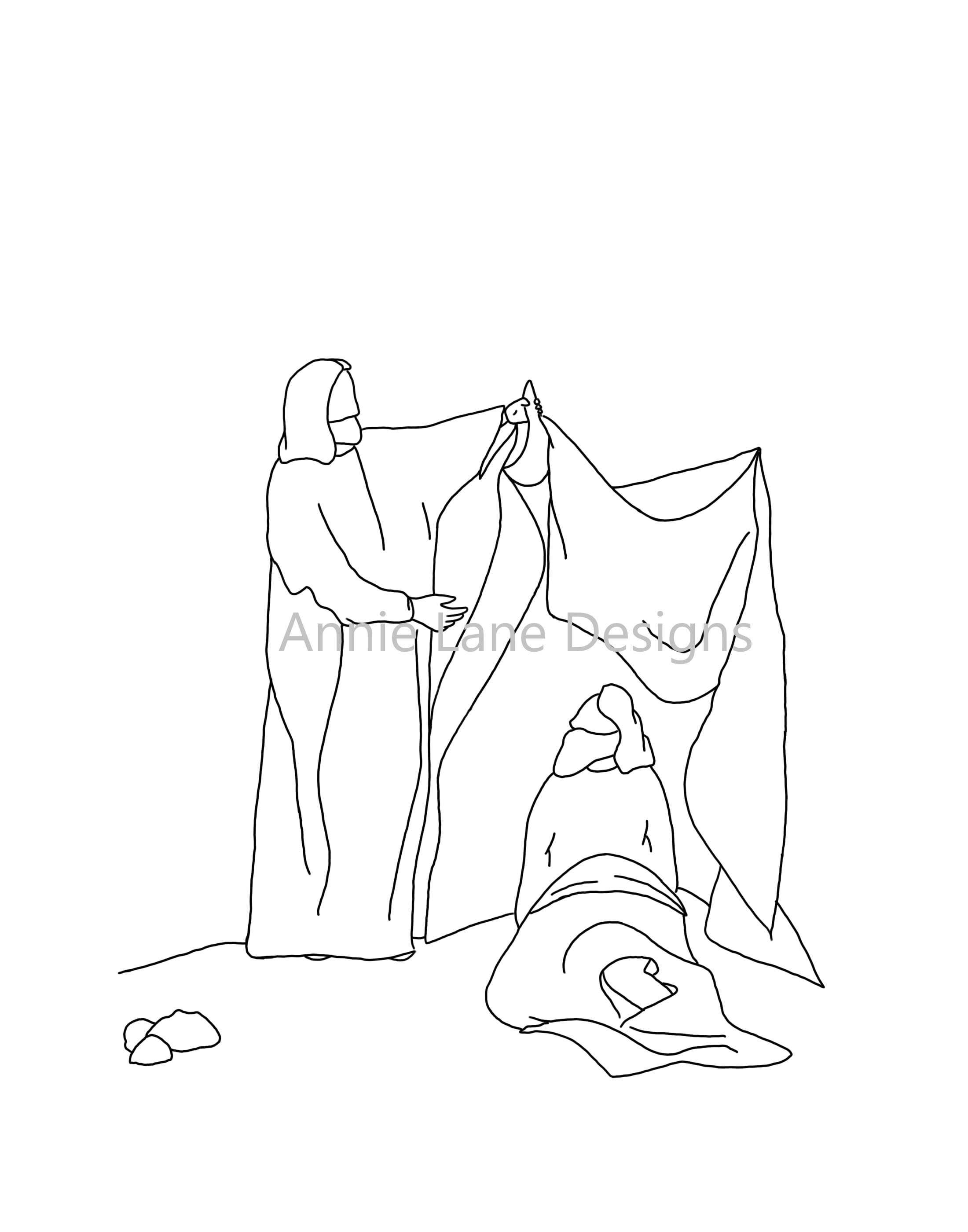 Set of 9 Life of Christ Simple Modern Pictures of Christ Line Drawings ...