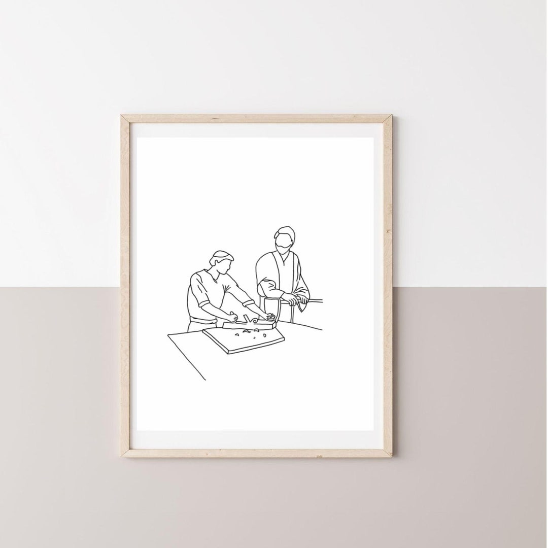 Joseph and Jesus Carpentry Simple Modern Picture of Christ Line Drawing ...