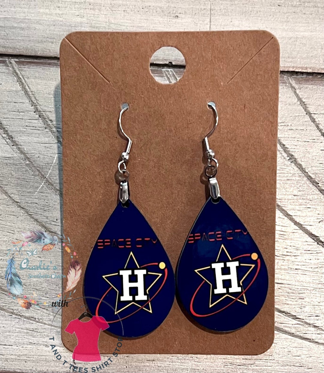 Houston Astros Space City Drop Earrings - Etsy