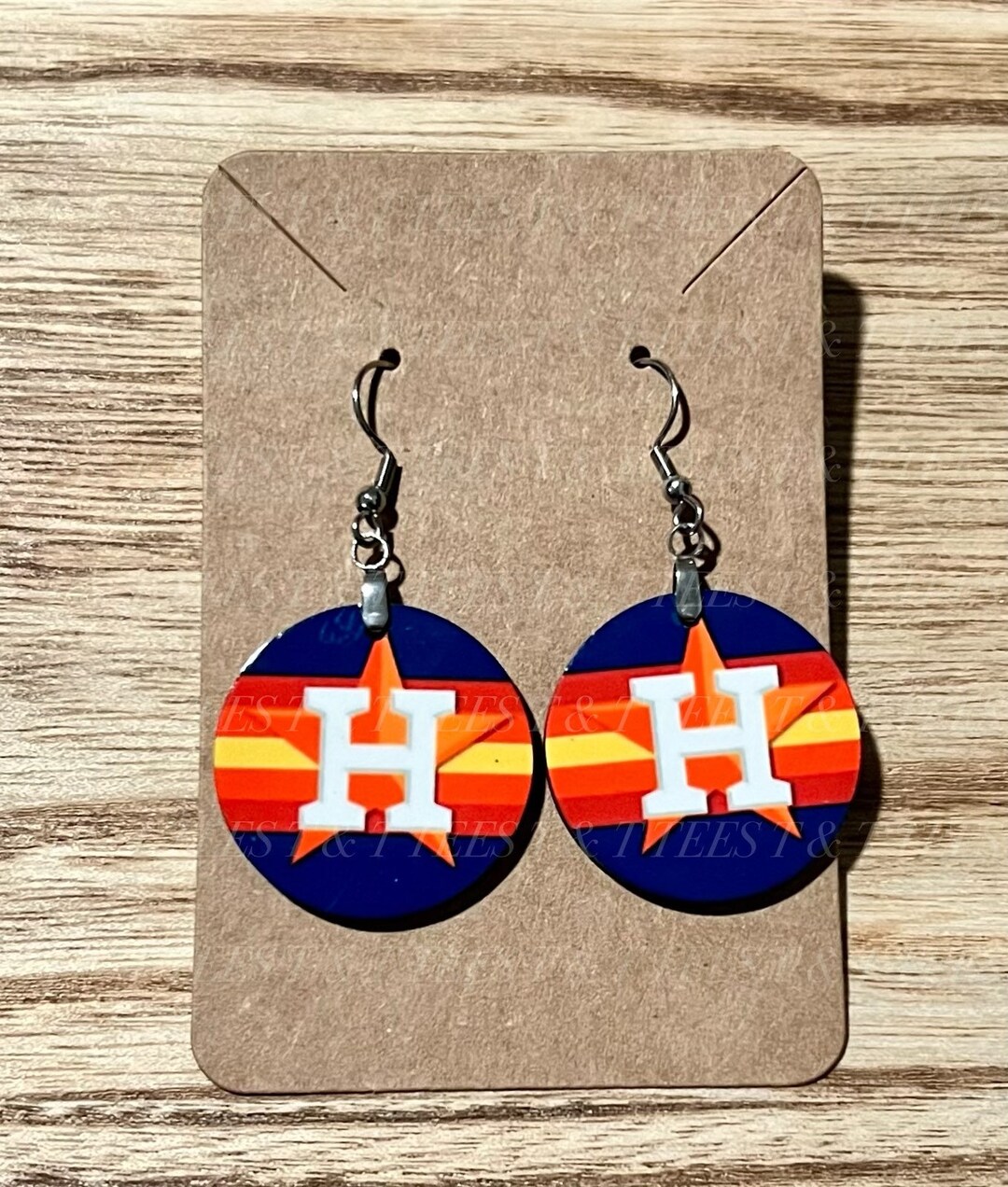 Houston Astros Retro Round Earrings - Etsy