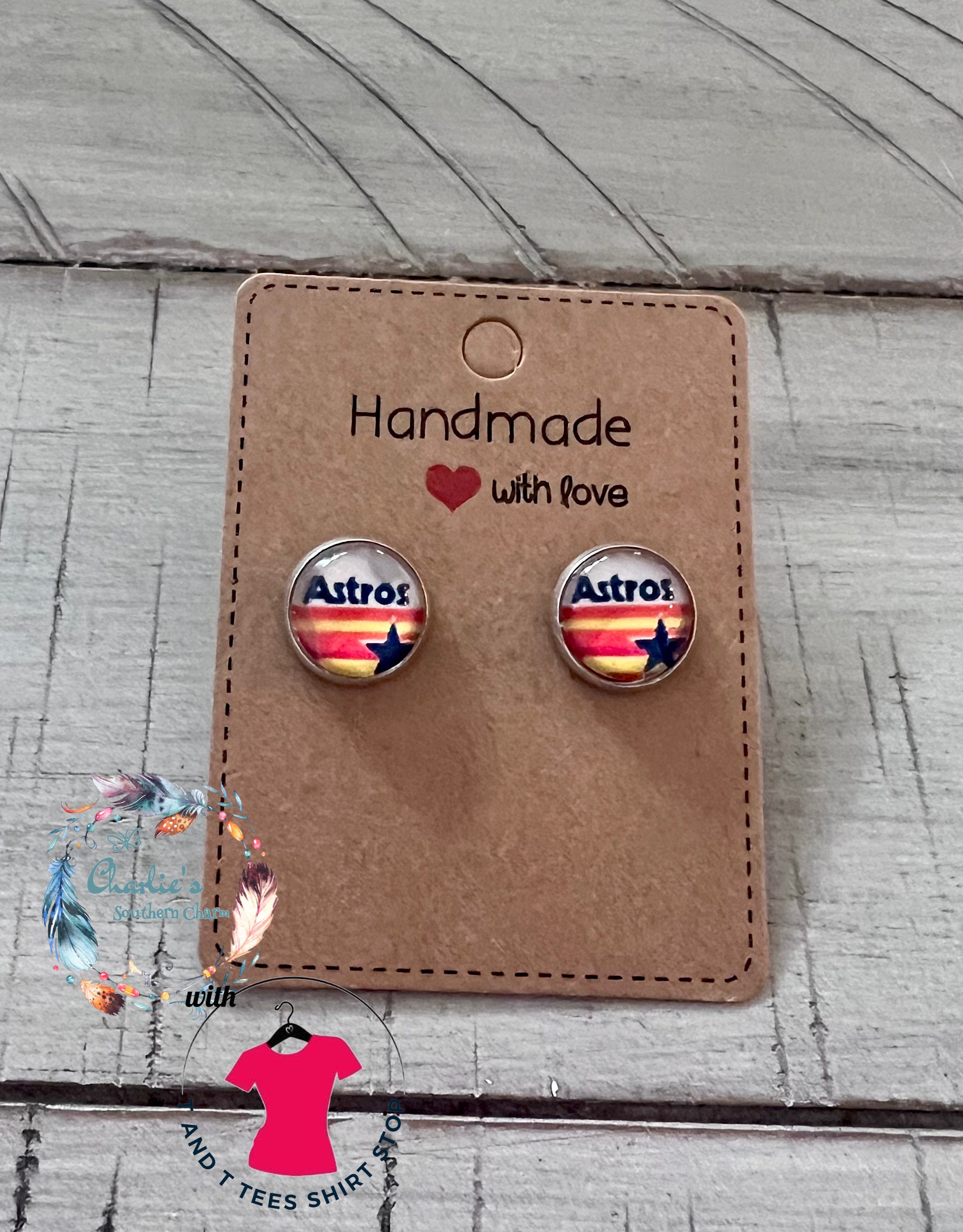 Houston Astros Retro Stud Earrings - Etsy