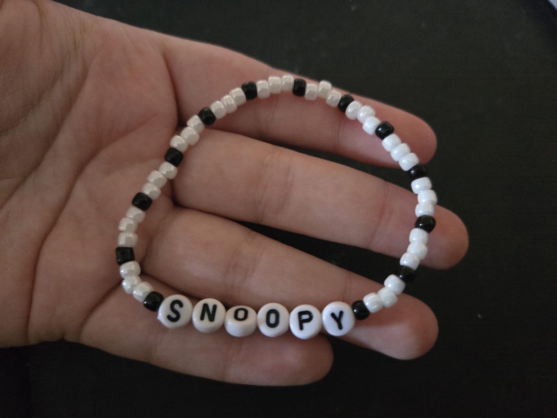 Snoopy Beaded Bracelet - Etsy