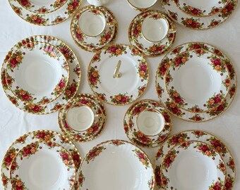 Royal Albert Old Country Rose Dinner Set - Etsy UK