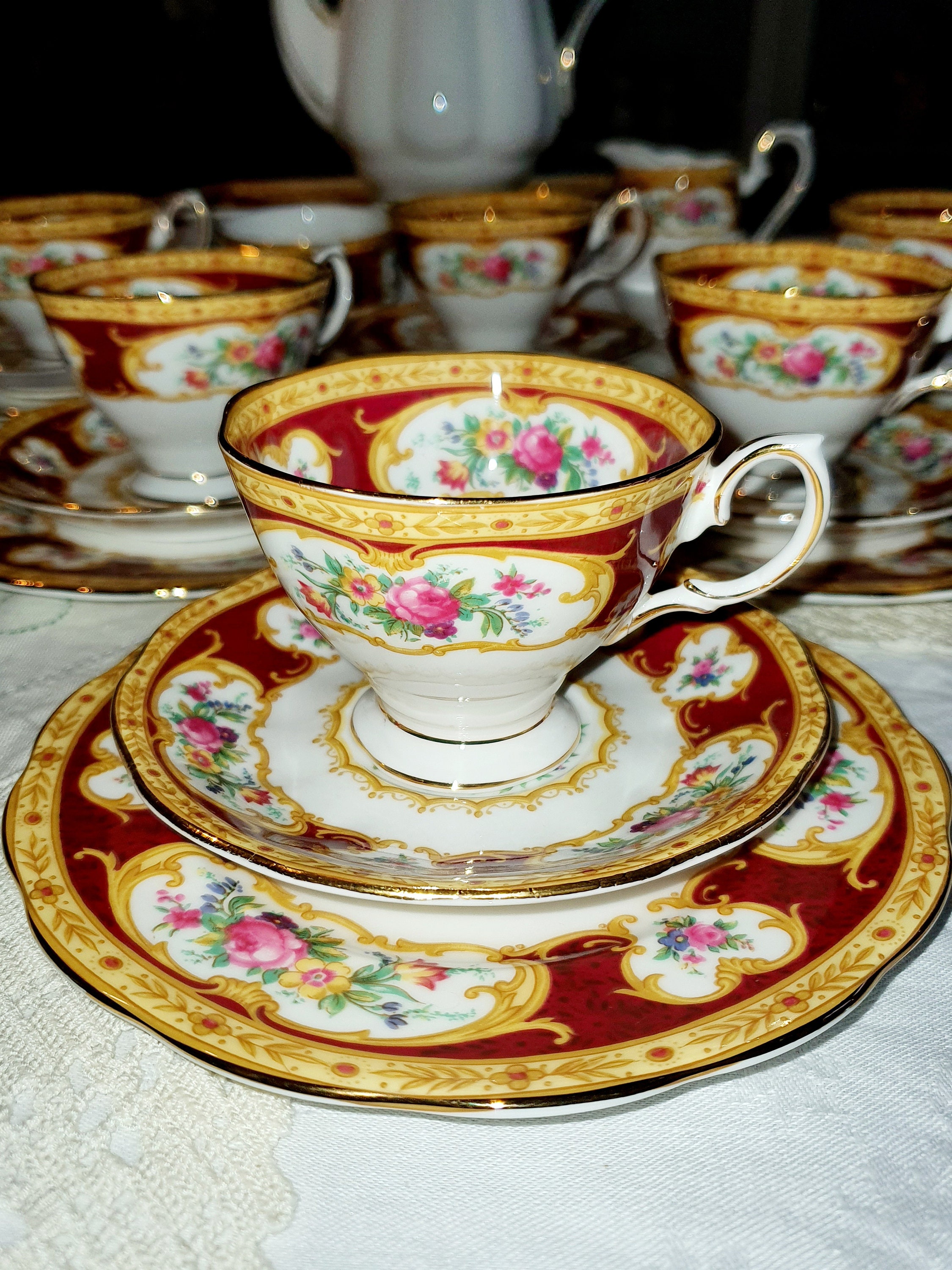 Royal Albert Lady Hamilton Pattern Coffee Set - Etsy UK