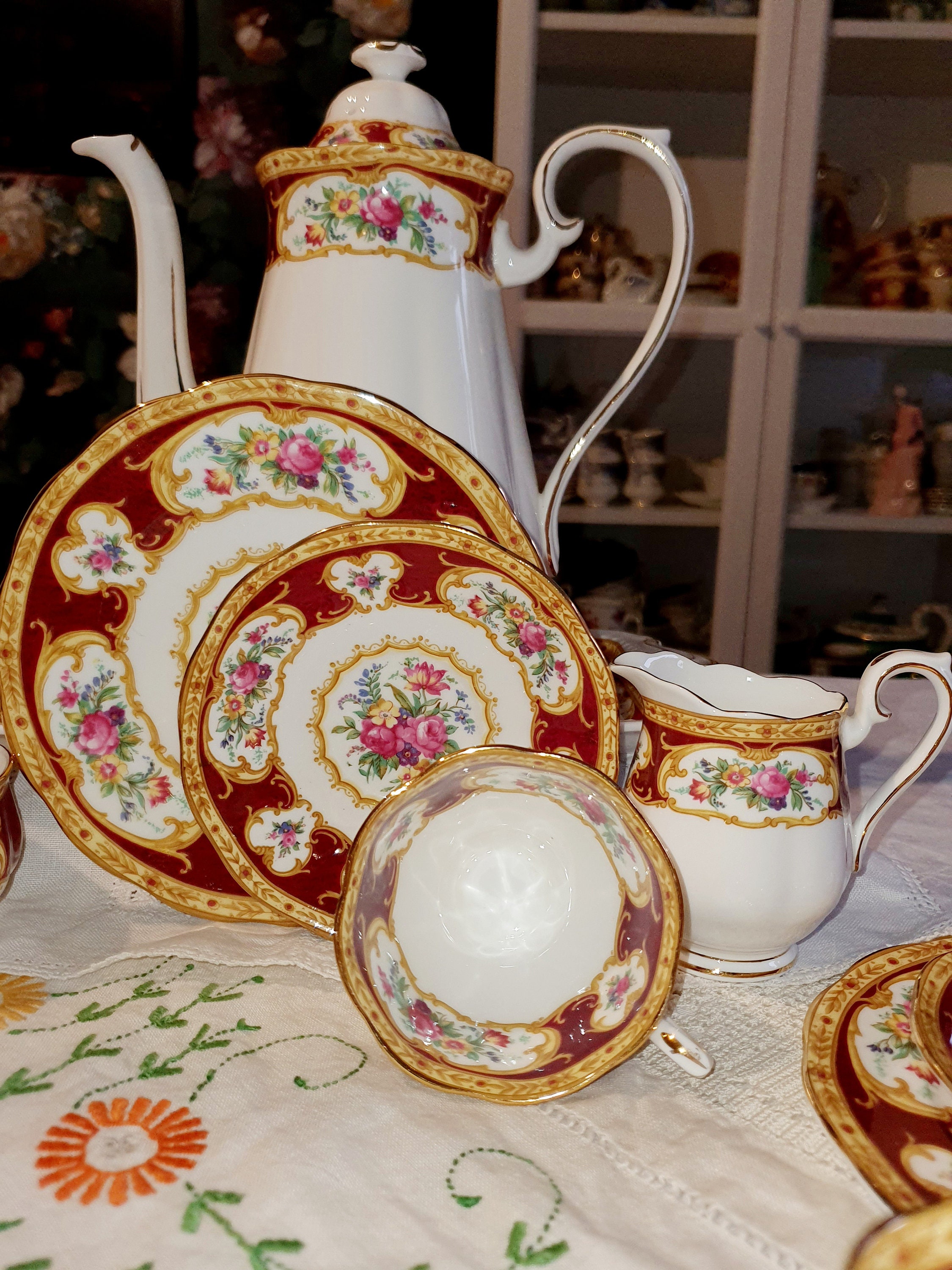 Royal Albert Lady Hamilton Pattern Coffee Set - Etsy UK