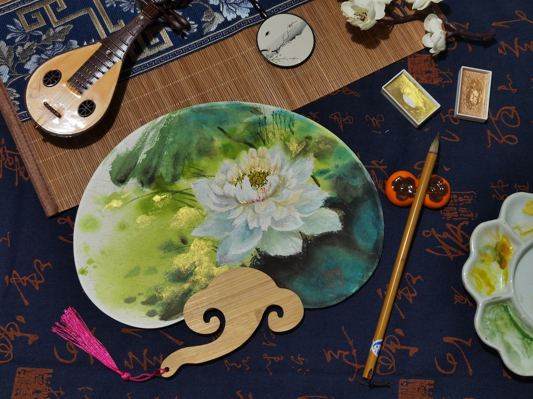 Original Watercolour Painting of Waterlily on Double Sided Rice Paper ...