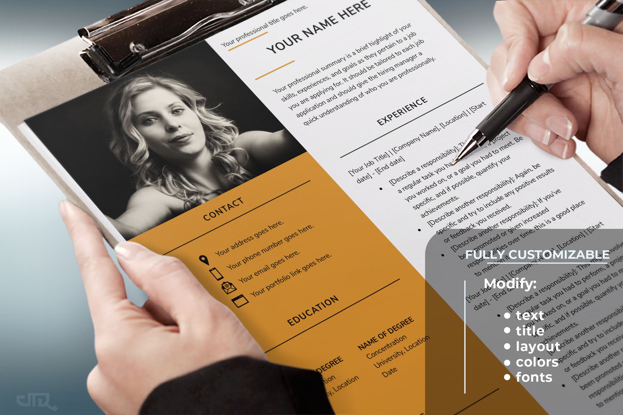Picture Perfect | Resume Template | Word - Etsy