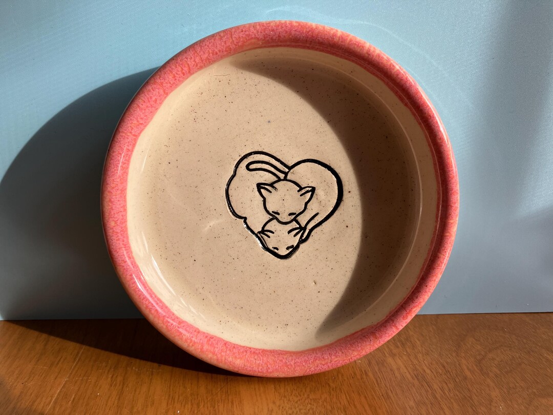 Handcrafted Ceramic Cat Food Dish - Multiple Styles and Colors ...
