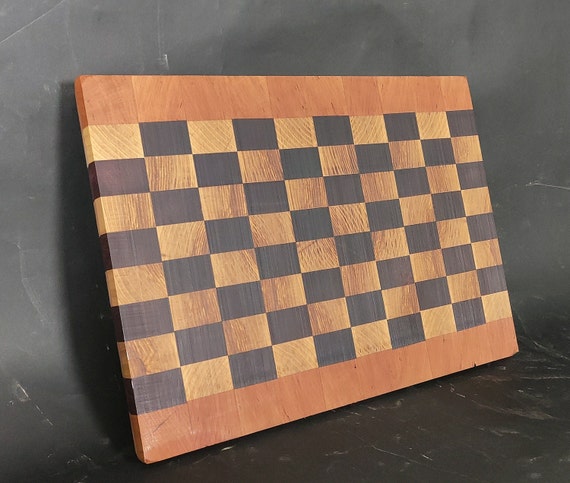 handmade cutting board Checker Board home goods End grain butcher block ...