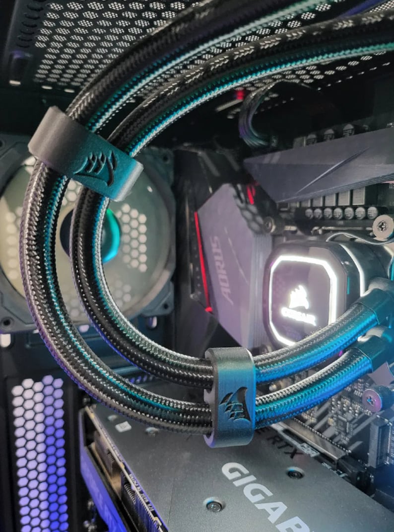 3D Printed Corsair AIO Radiator Tube Comb Adjustable Cable Management ...