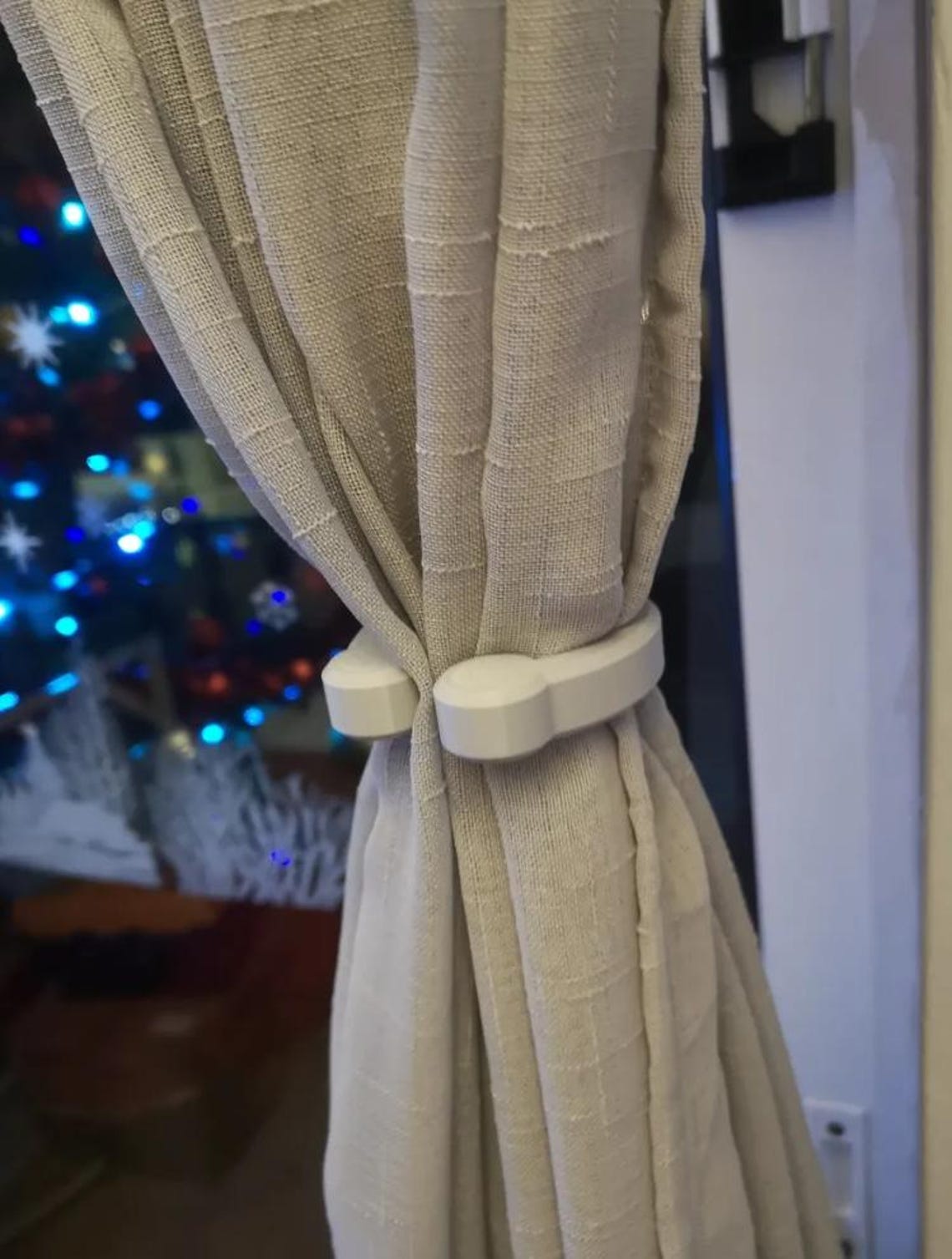 Curtain Ring Tiebacks Set of 4 | Simple Window Curtain Holdbacks ...