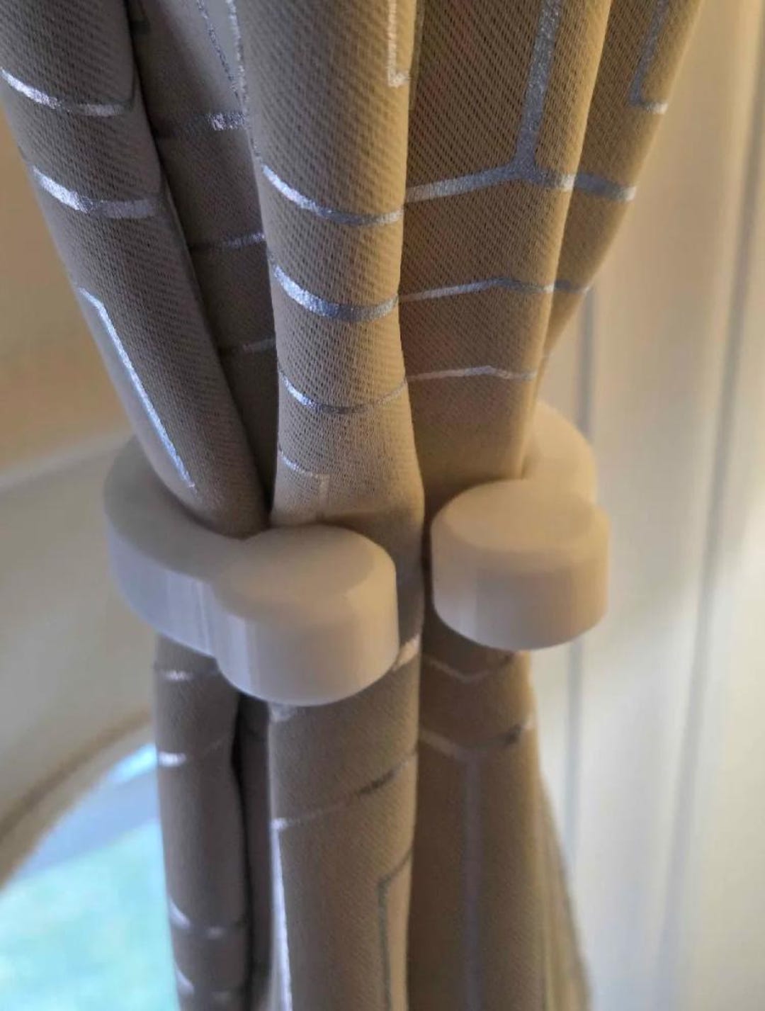 Curtain Ring Tiebacks Set of 4 | Simple Window Curtain Holdbacks ...