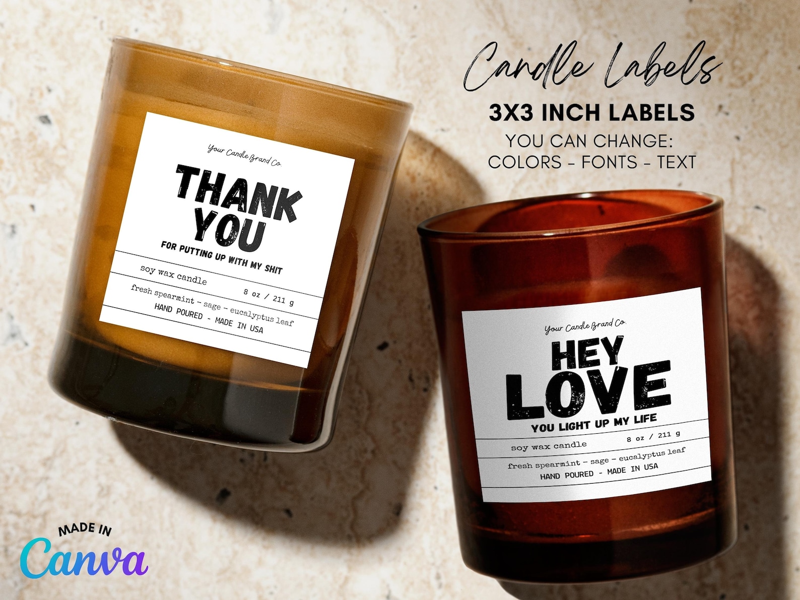 Funny Candle Label, Candle Label Template, Candle Label Template ...