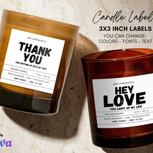 Funny Candle Label, Candle Label Template, Candle Label Template ...