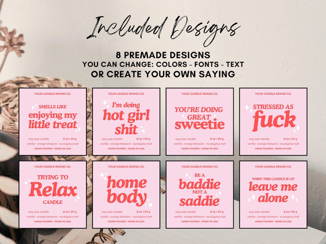 Funny Candle Label, Candle Label Template, Candle Label Template ...